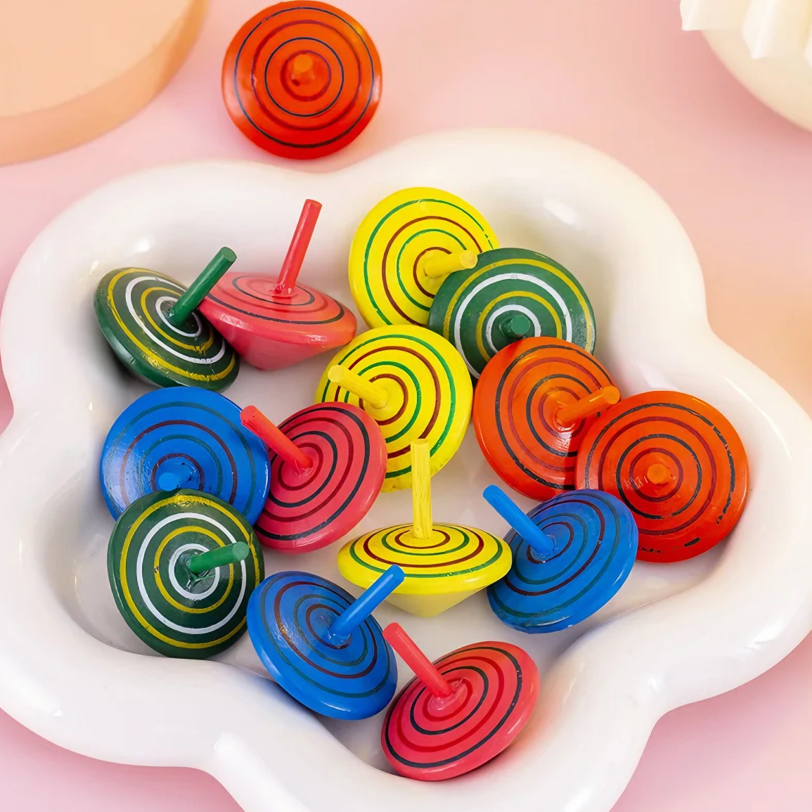 Colorful Wooden Spinning Top Wooden Toys Educational Fidget Spinner ...