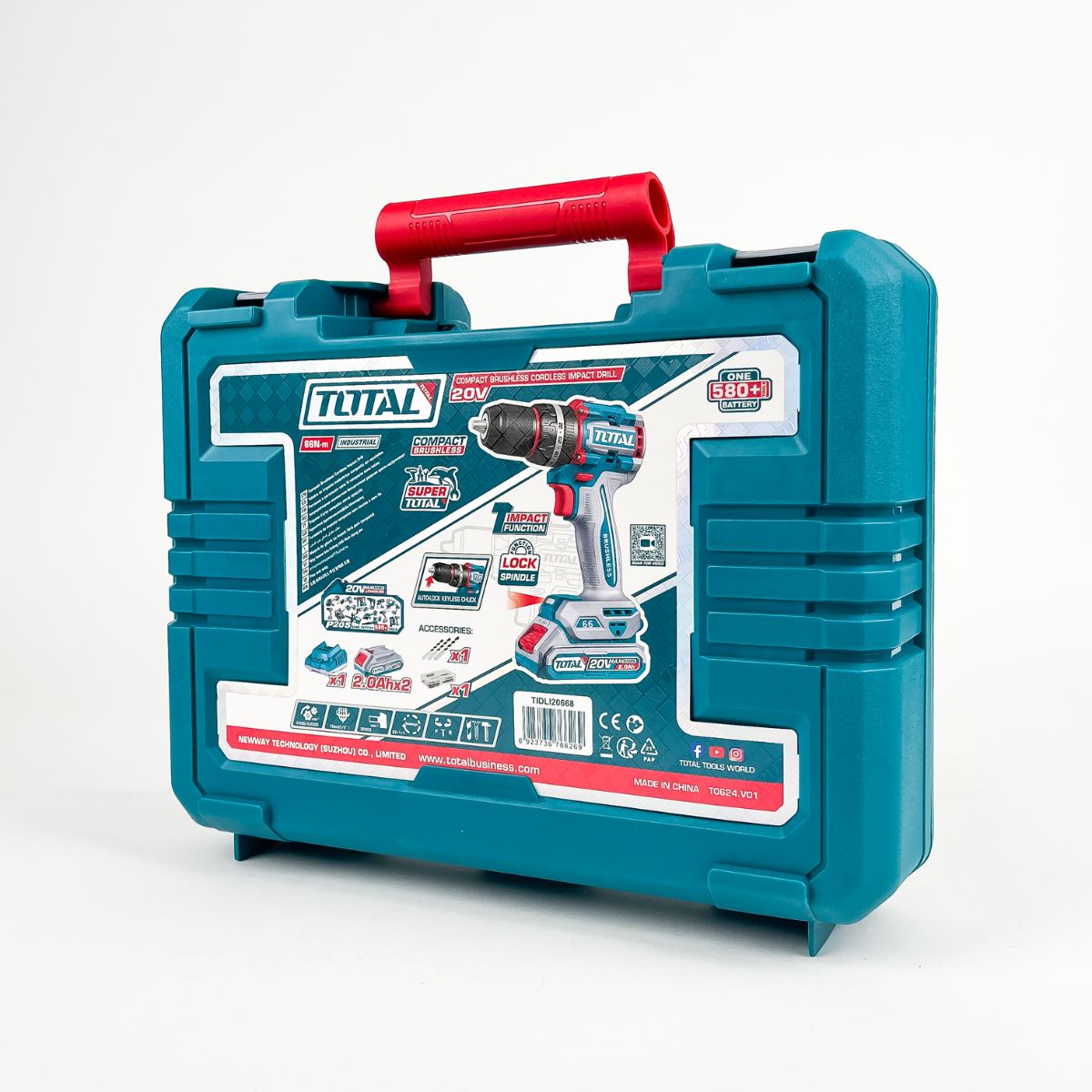 TOTAL Li-ion Compact Brushless Impact Drill (66Nm) Metal Chuck Head ...