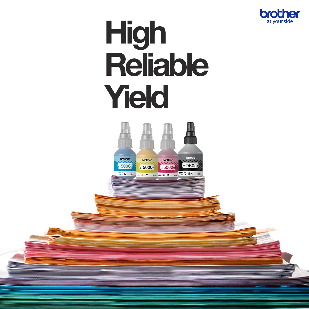 Brother BT5000C/M/Y/BTD60BK Genuine Ink Cartridge Page Yield up to 5K/6.5K Pages (BT-5000 BT5000 ...