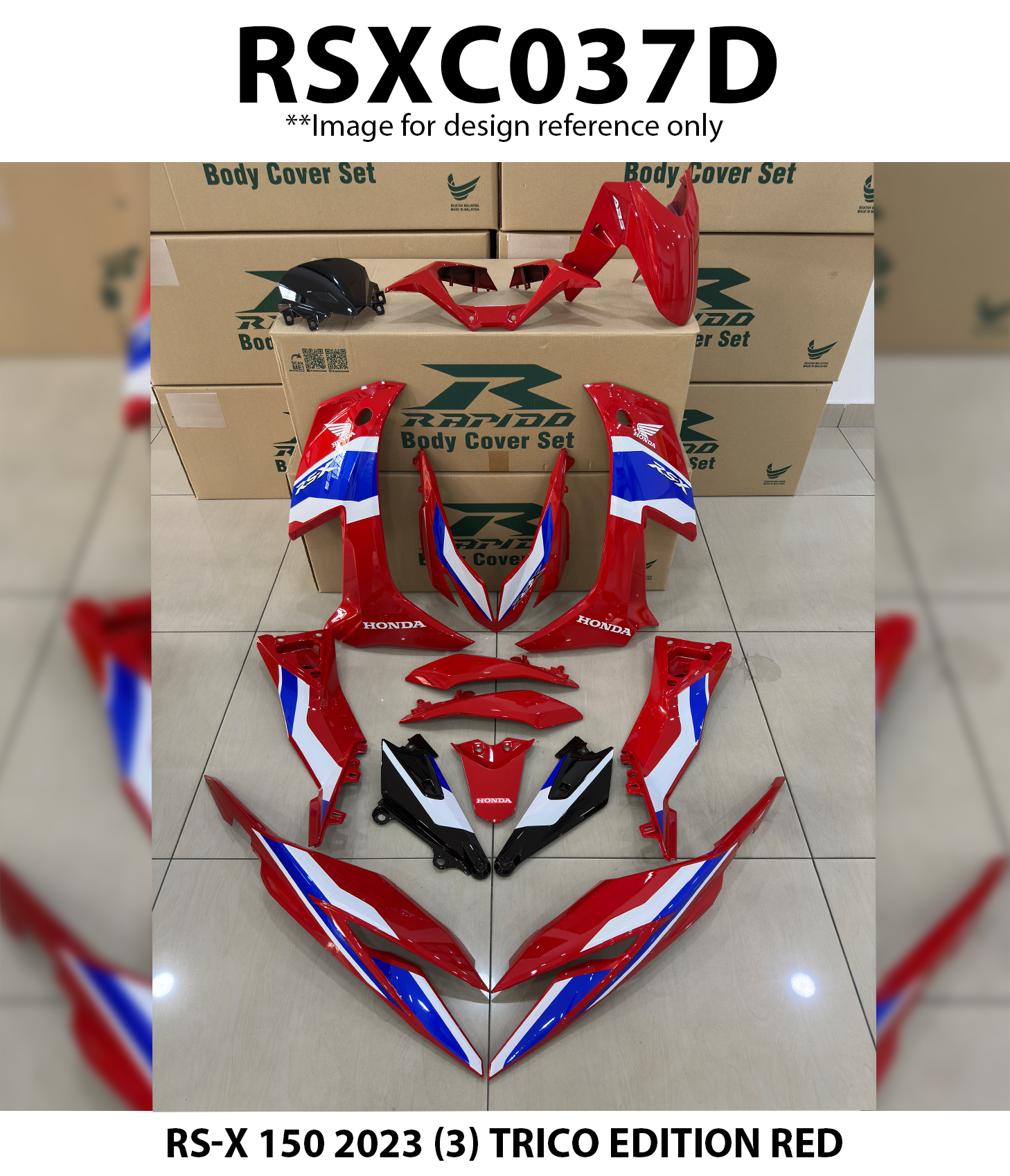 RAPIDO Cover Set Honda Rsx Rsx150 2023 (3) Trico Red Body Cover ...
