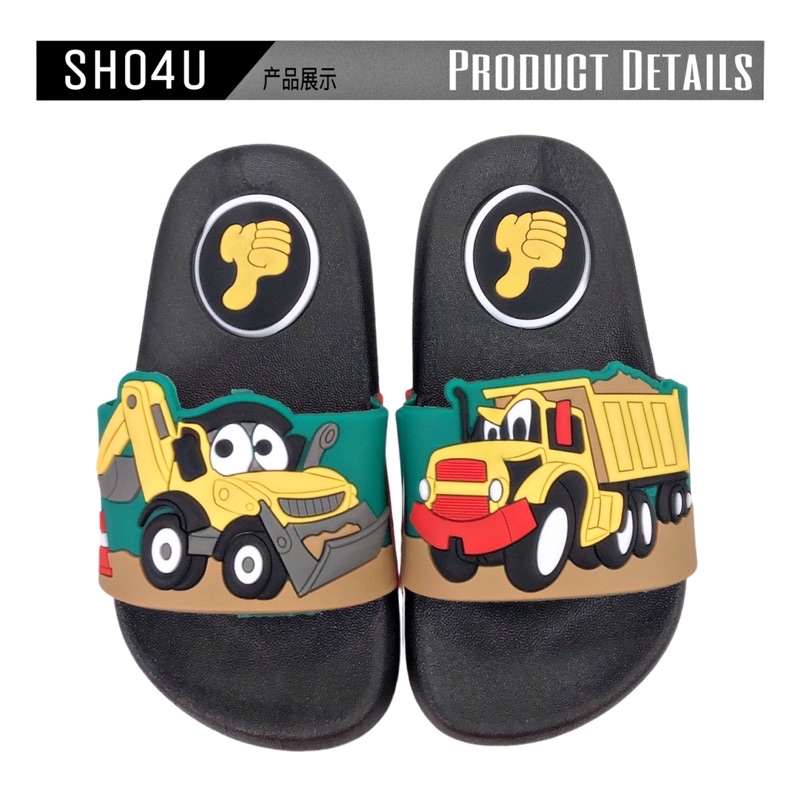 【SHO4U】Kid's Boy Truck Cartoon Sandal Slipper / Selipar Trak Kartun ...