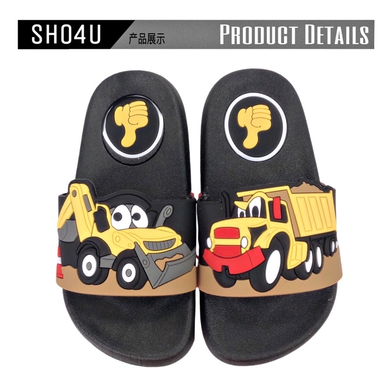 【SHO4U】Kid's Boy Truck Cartoon Sandal Slipper / Selipar Trak Kartun ...