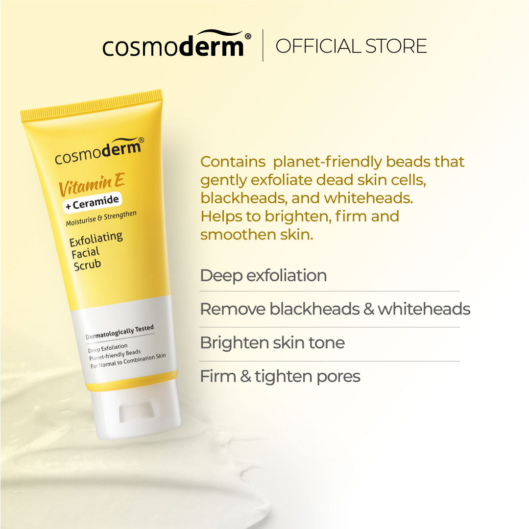 Cosmoderm Vitamin E + Ceramide Exfoliating Facial Scrubs (125ml ...