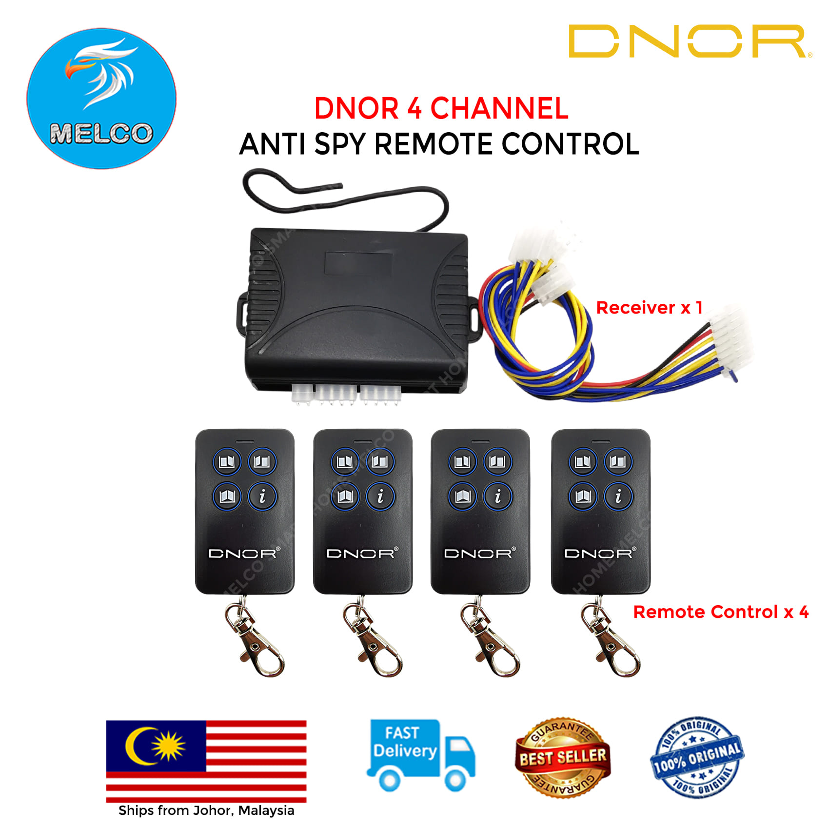 Dnor 4 Channel REMOTE CONTROL PERMIUM ANTI-SPY, A4 REMOTE CONTROL ( 4 ...