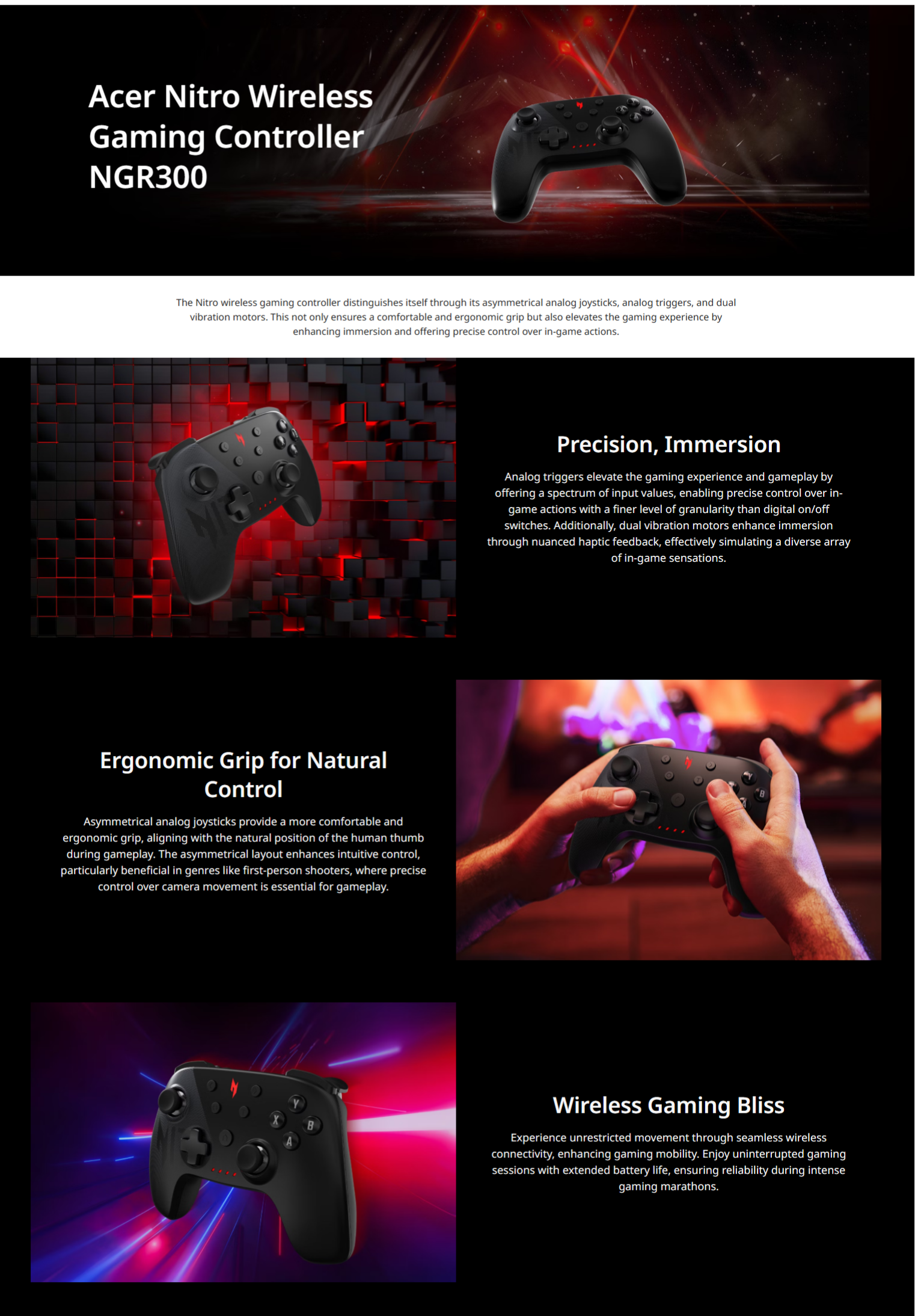 ACER NITRO WIRELESS GAMING CONTROLLER/1YW/BLACK | Shopee Malaysia