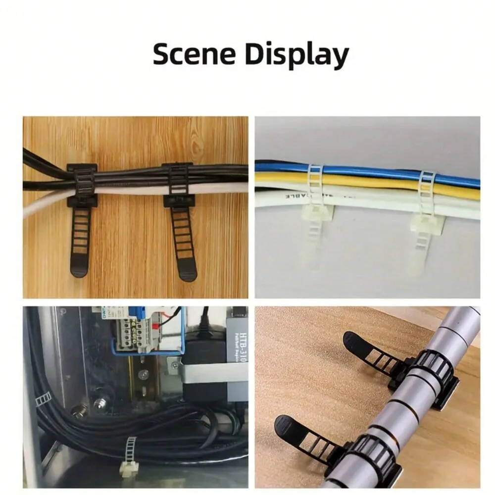 Wire Organizer Cable Tie USB Organizer Adjustable Wiring Buckles Screw ...