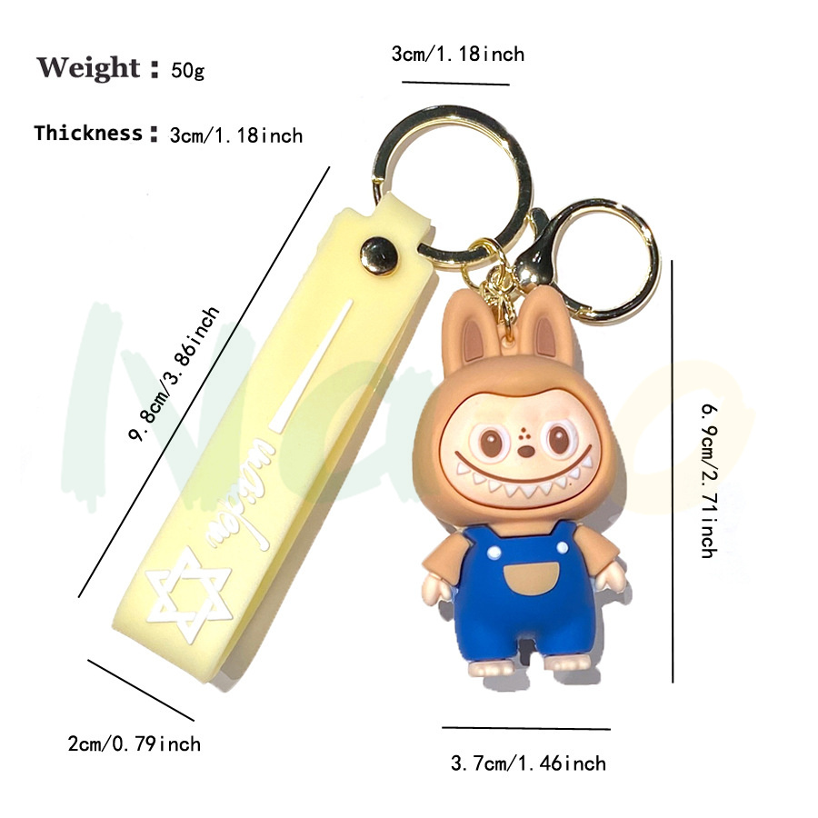 Labubu Keychain Car Keyring Labubu Key Holder Cute Cartoon Toy Labubu ...