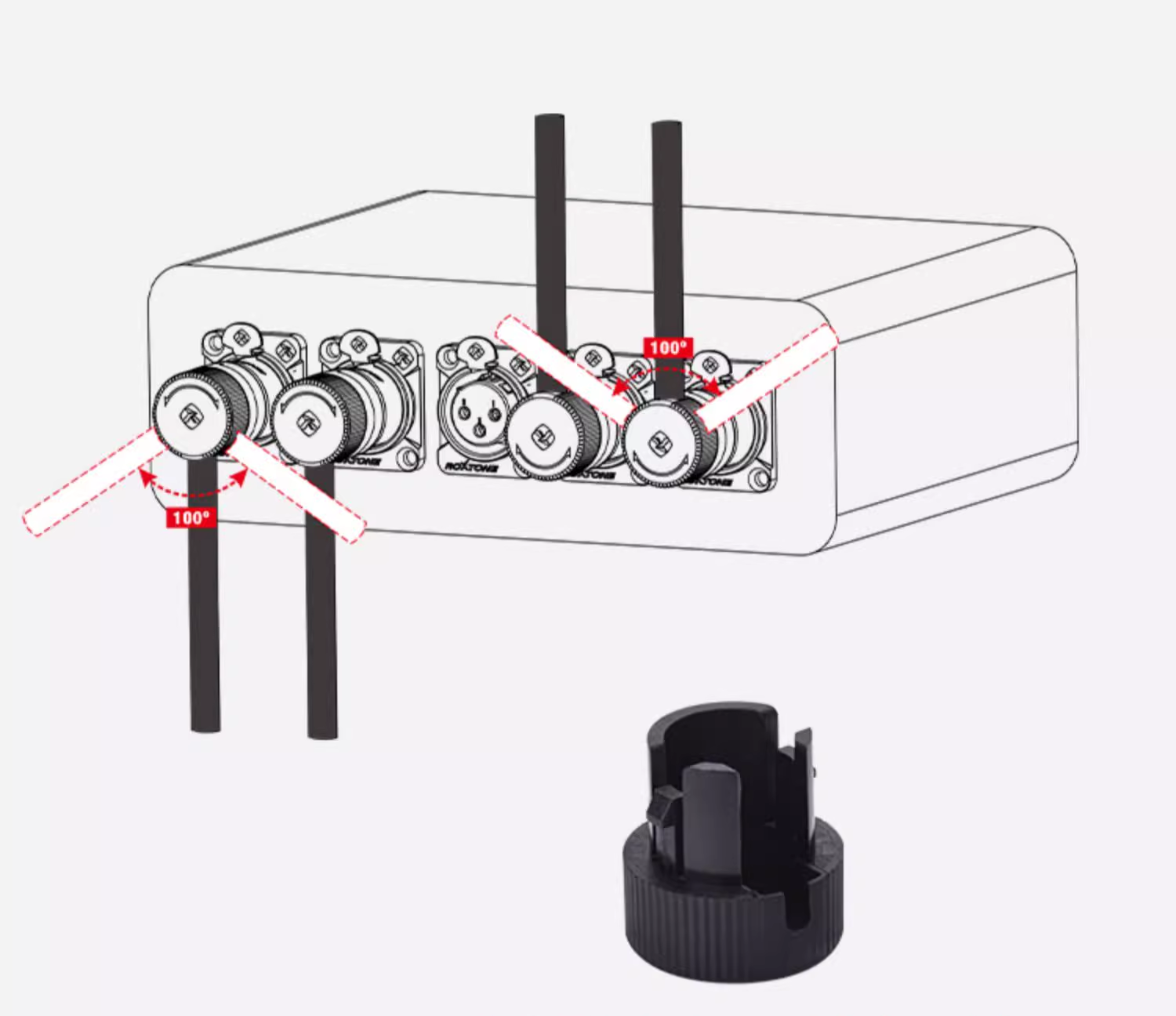 Roxtone XLR 3Pin Low Profile Rotatable XLR Male & Female L Shape Right ...