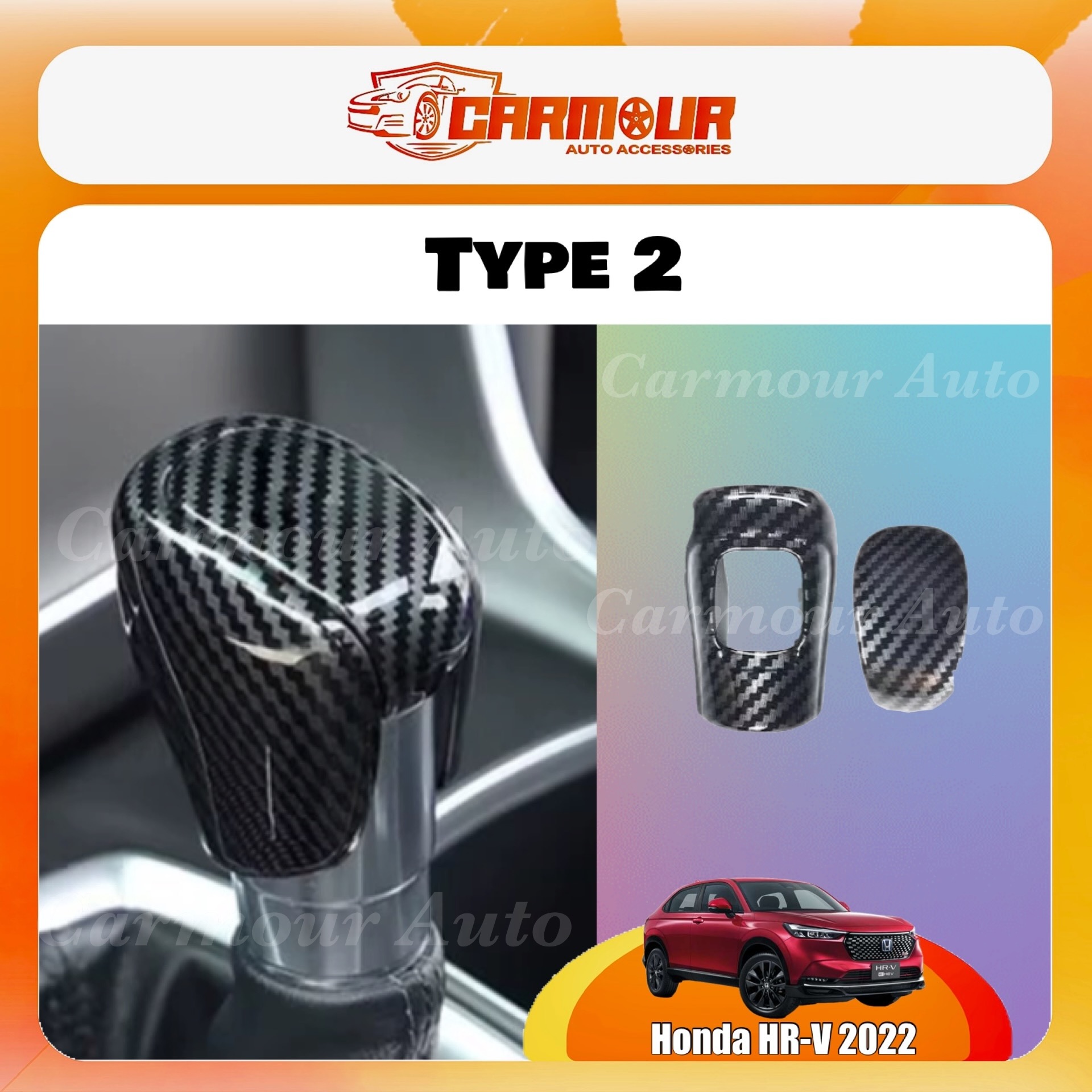 Honda HR-V All New HRV 2022+ Gear Knob Cover Gear Sticks Carbon Trim ...