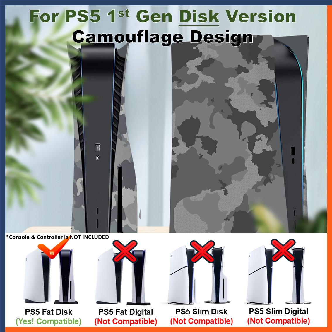 Playstation 5 Cover Faceplate PS5 Replacement Plate for PS5 / Slim Disk ...