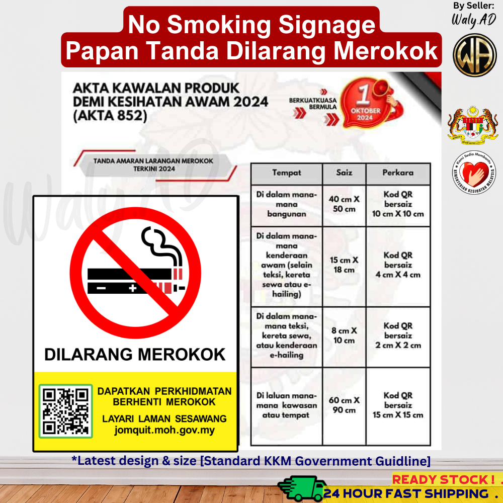 2025 No Smoking Amaran Menjual Produk Tembakau Dilarang Merokok Ada ...