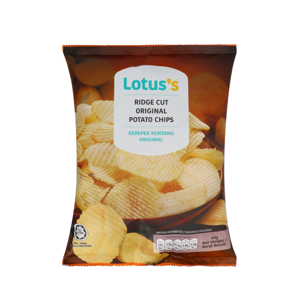Lotus's Potato Chips R.Cut Original 60g x 24 packs (1 carton) | Shopee ...