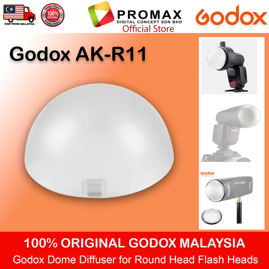 Godox AK-R11 Dome Diffuser AK-R12 Bounce Card for Round Head Flash ...