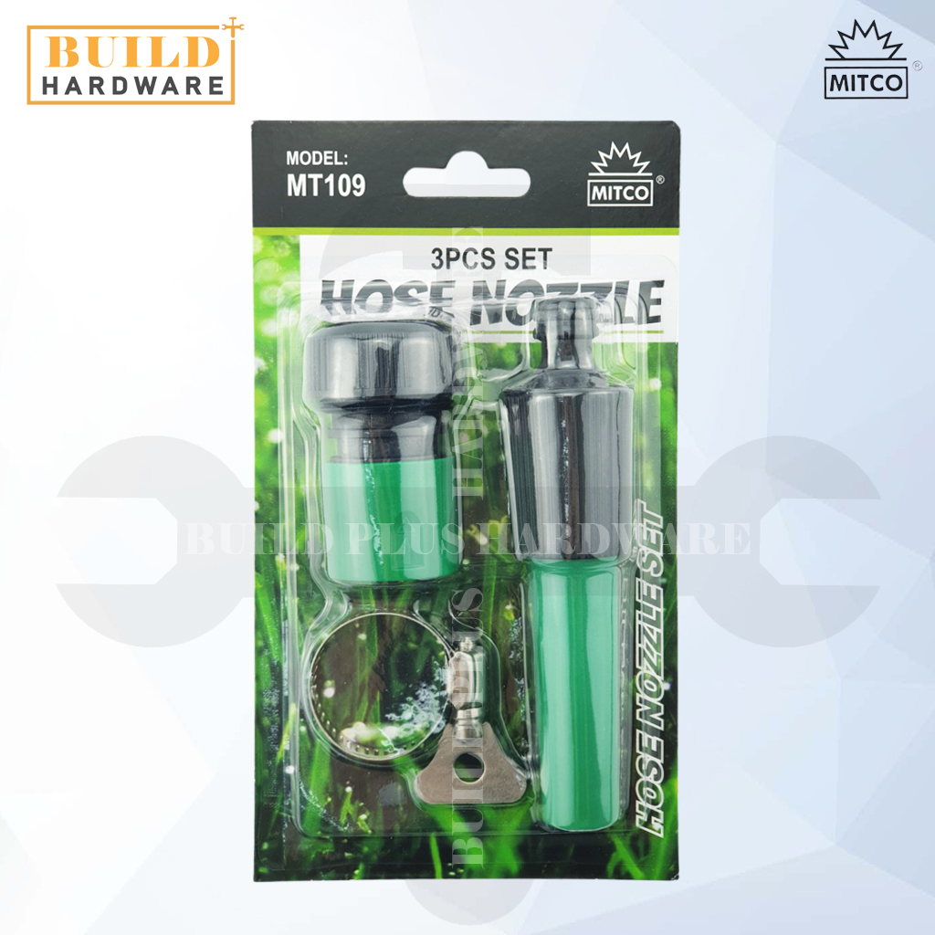 MITCO MT-109 Garden Hose Fittings 3Pcs Set ABS Plastic Adjustable Spray ...