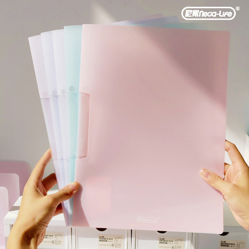 File Folder A4 Waterproof Morandi Side Open Document Organizer File ...