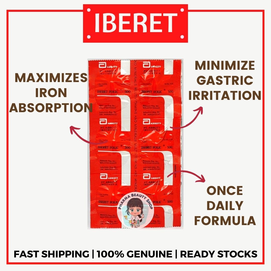 Iberet Folic 500 STRIP 6s - Helps Against Anemia | Shopee Malaysia