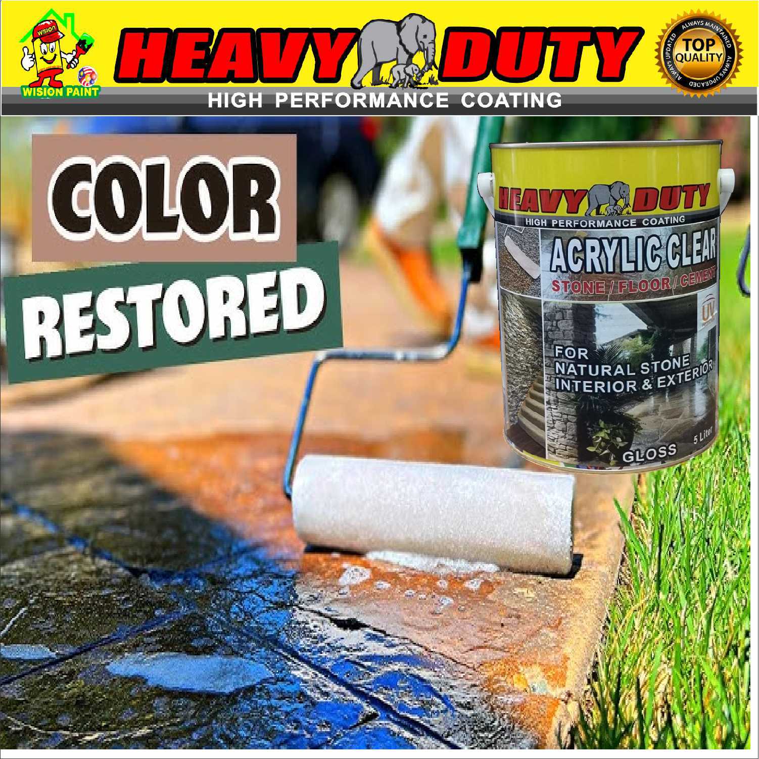 Stamped Concrete Paint ( HEAVY DUTY ) CAT LANTAI BATU CEMENT COP CEMENT ...