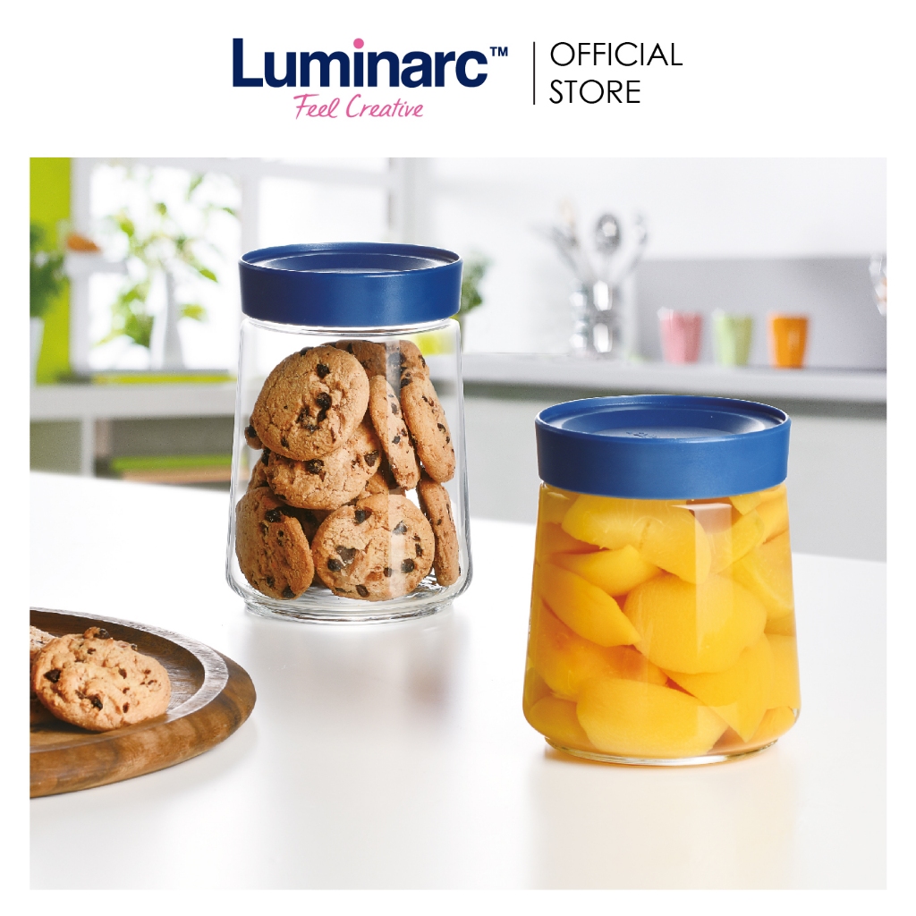 Luminarc 2Pcs Storage Pot Swing Jar - (750ML+ 1000ML) [Model: V3073 ...