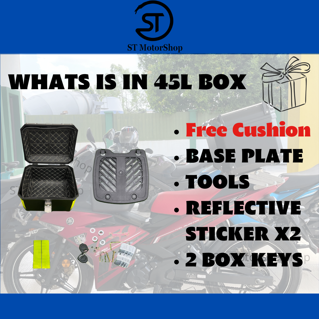 SOYO Rsx Adjustable Rear Rack Foldable with Top Box 45l Motorcycle Box ...