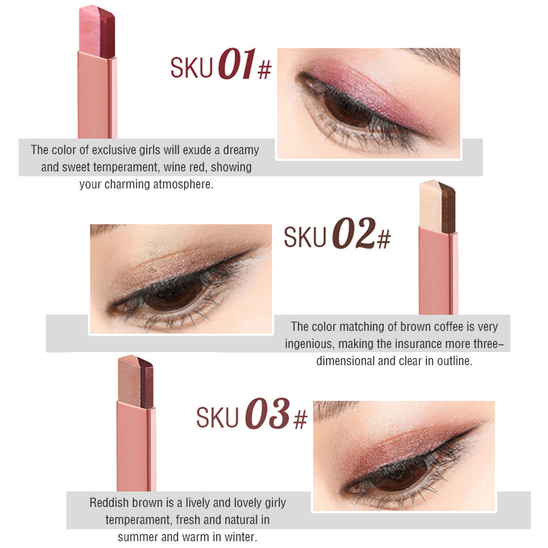 Gradient Two-tone Eyeshadow Stick Waterproof Sweatproof Colourpop ...