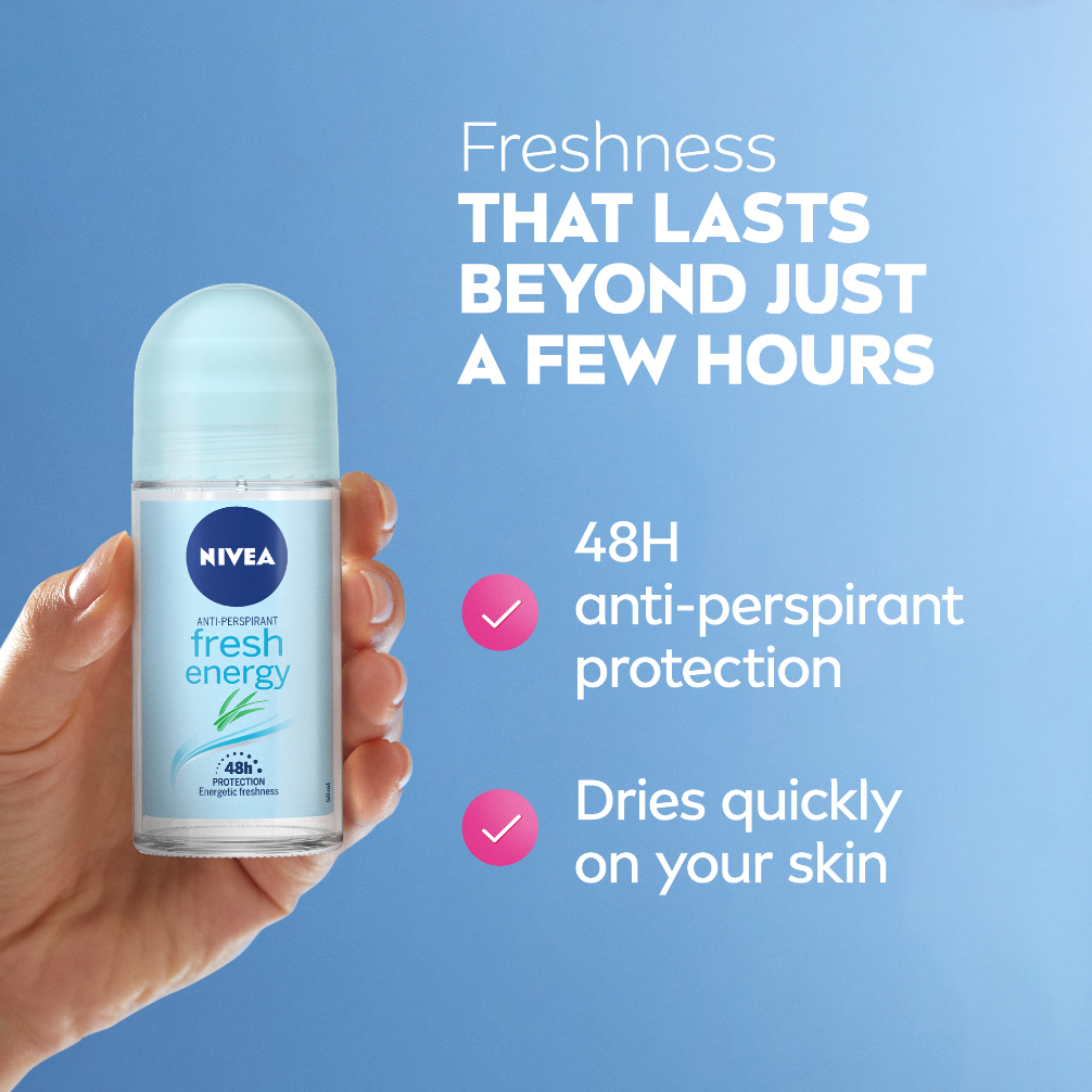 NIVEA Female Deodorant Fresh Energy Roll On 50 ml / Twinpack / Personal ...