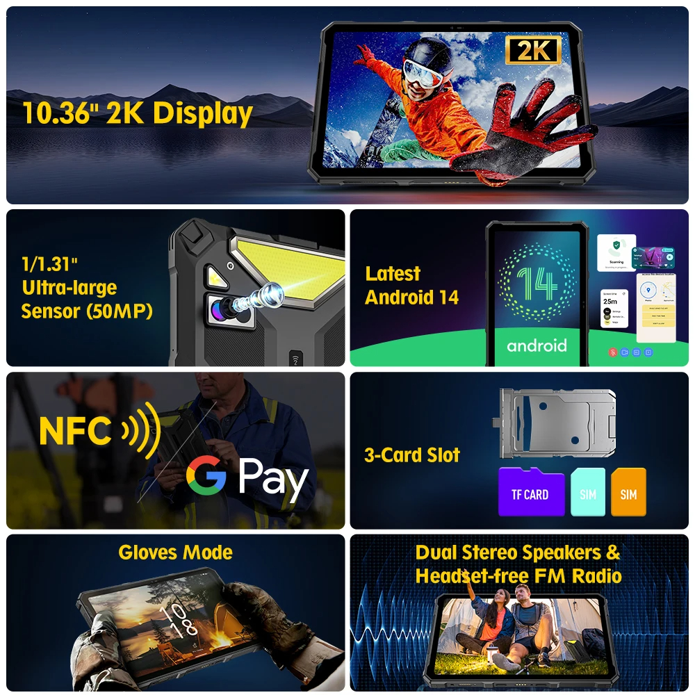 Ulefone Armor Pad 4 Ultra 5G Rugged Tablet Thermal lmaging 10.36"2K Up ...