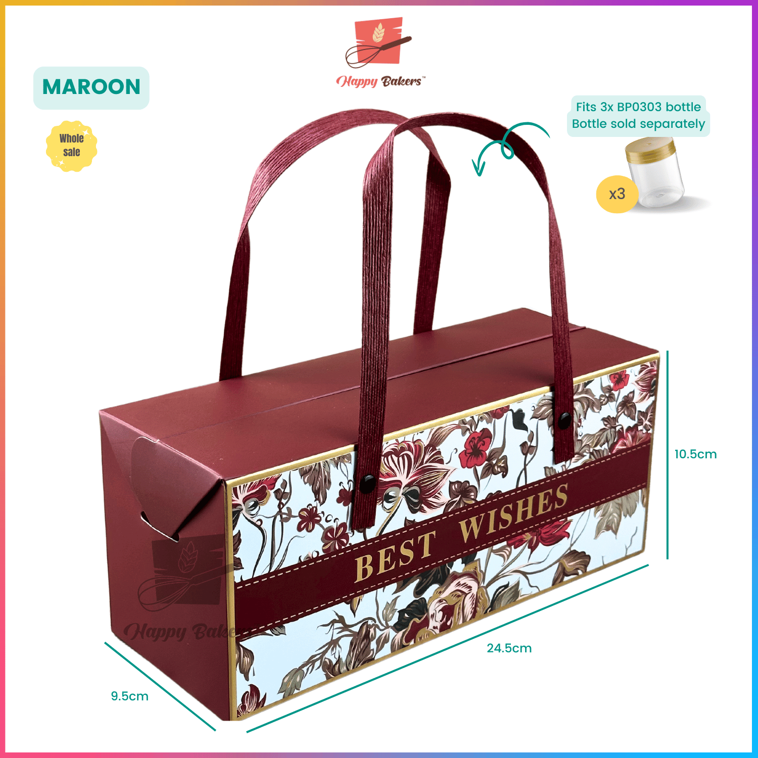 Classical Gift Box With Handle Gold Stamping Doorgift Cakes Biscuit ...