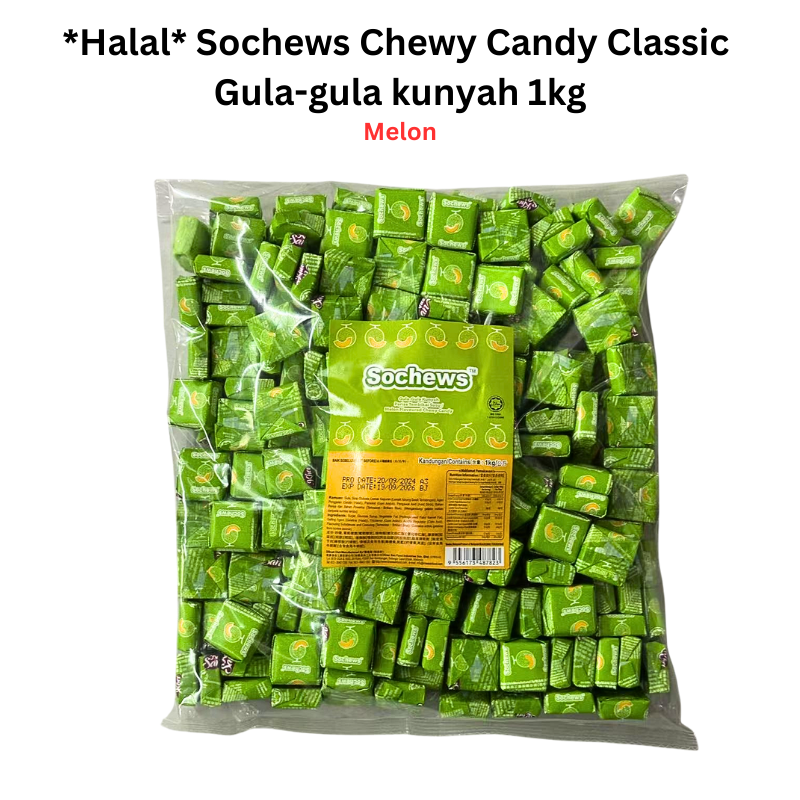*Halal* Sochews Chewy Candy Classic Gula-gula kunyah 1kg 135pcs ...