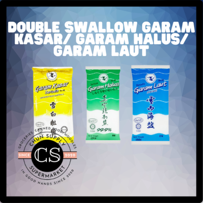 DOUBLE SWALLOW Garam Laut (海盐)/ Garam Kasar (粗盐)/ Garam Halus (幼盐 ...