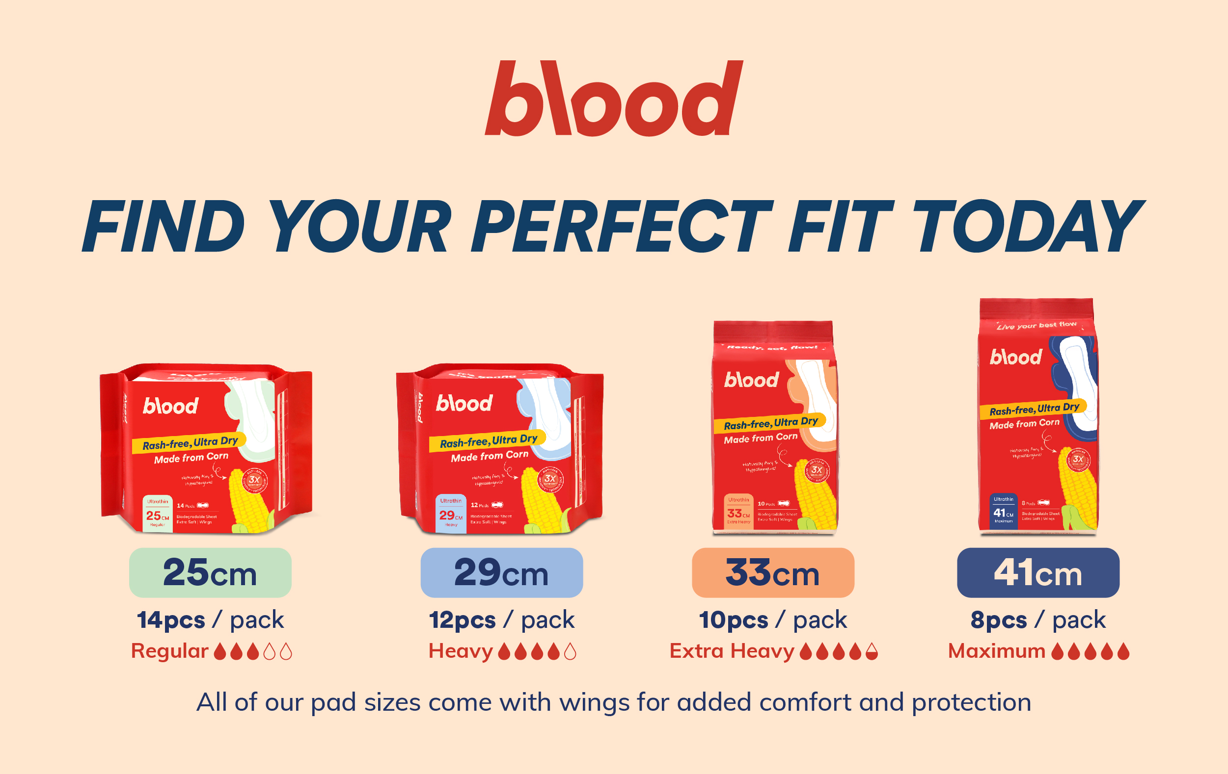 [Bundle of 4] Blood Sanitary Pad 卫生棉 Made With 100% Corn | Tuala Wanita ...