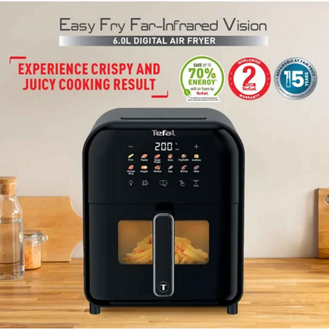 Tefal 6L Easy Fry Far Infrared Vision Air Fryer EY8218 Window Digital ...