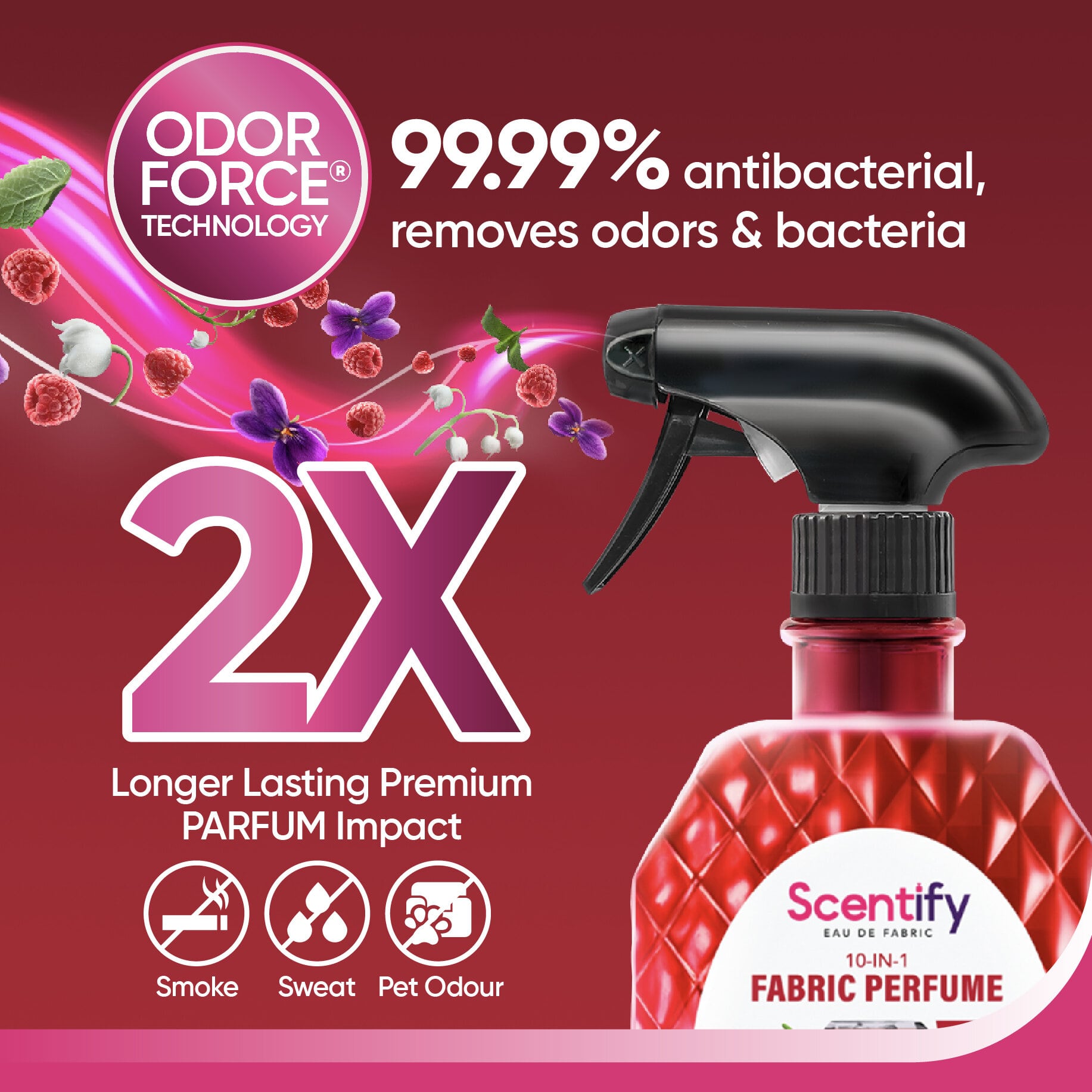 Scentify Eau De Fabric Perfume Bottle 370ml + Pouch 350ml Magical ...