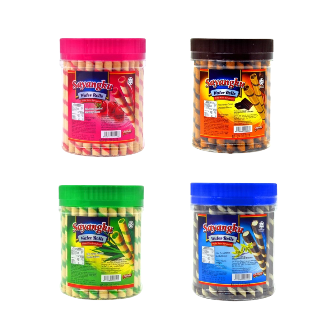 DC Snacks Biskut Gulung Wafer Rolls SAYANGKU CRUNCHY Viki Strawberry ...