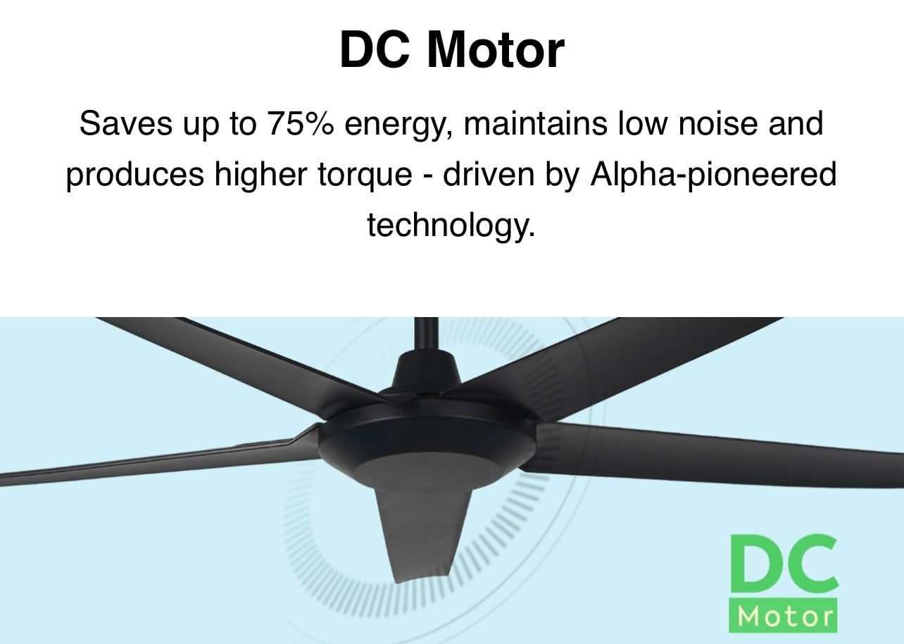 ALPHA COSA CX10 5B 56/46/40 inches DC Motor Ceiling Fan with Remote ...