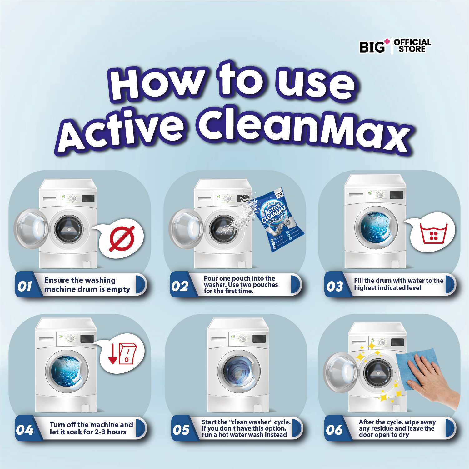 BIG+ Active CleanMax Washing Machine Cleaner (1 Box) | Shopee Malaysia