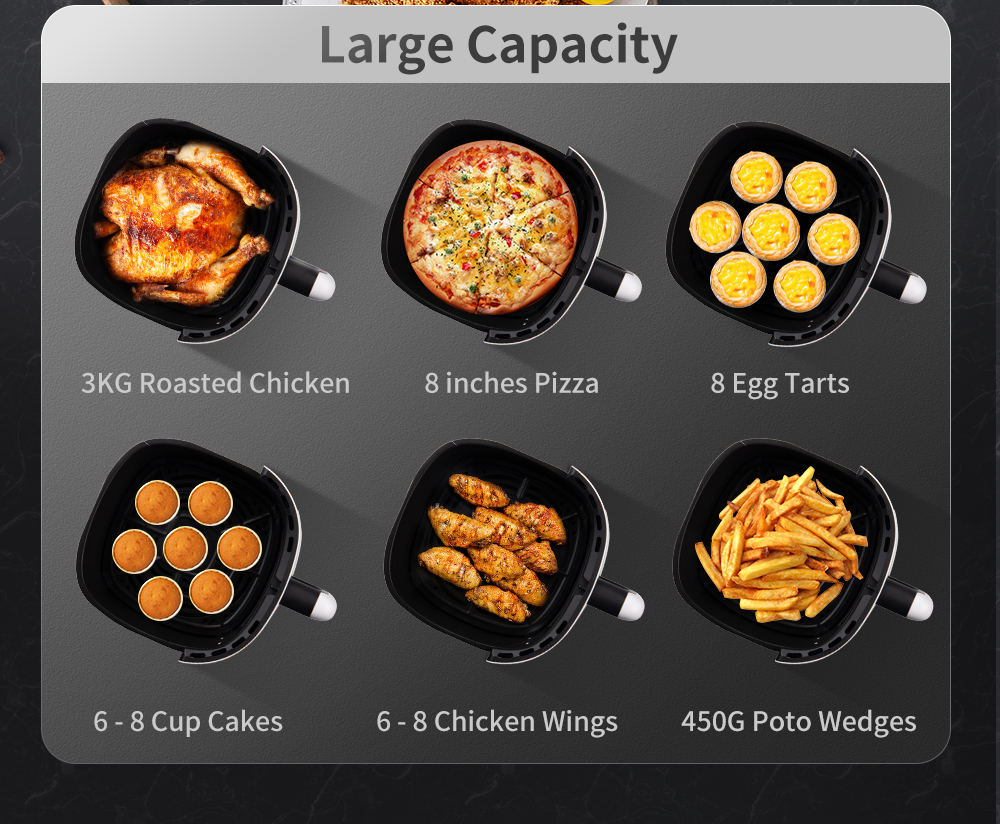 Simplus Digital Air Fryer 5L 1450W Multi-functional Digital LED Screen ...