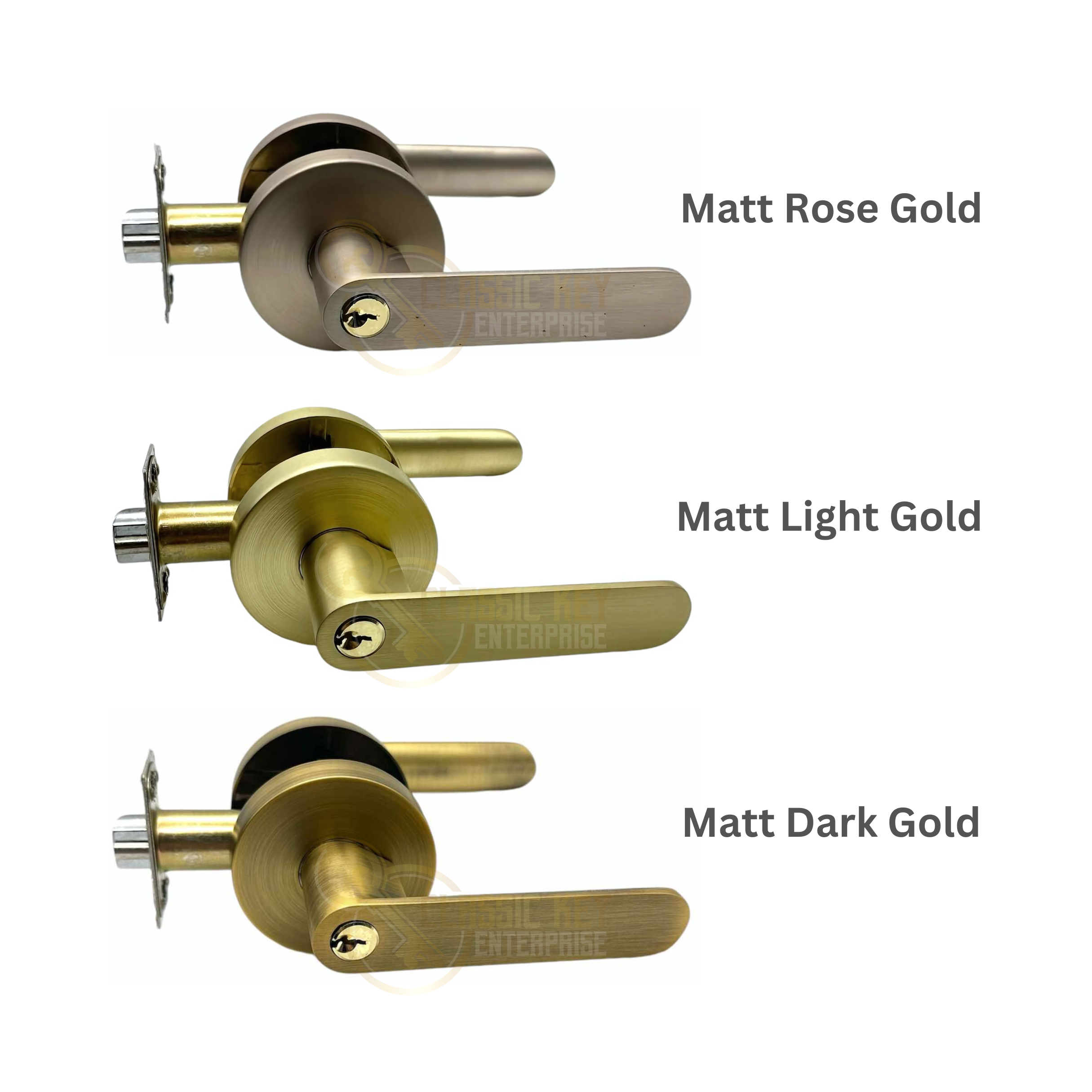 HOSO Matt Gold Tubular Lever handle Door lock (SIRIM CERTIFIED ...