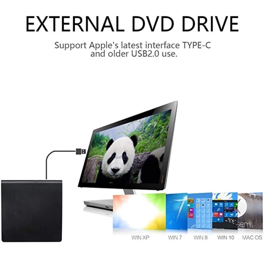Glink External DVD RW Drive USB 3.0 Type-C CD DVD VCD Support Portable Disc Reader | Shopee Malaysia