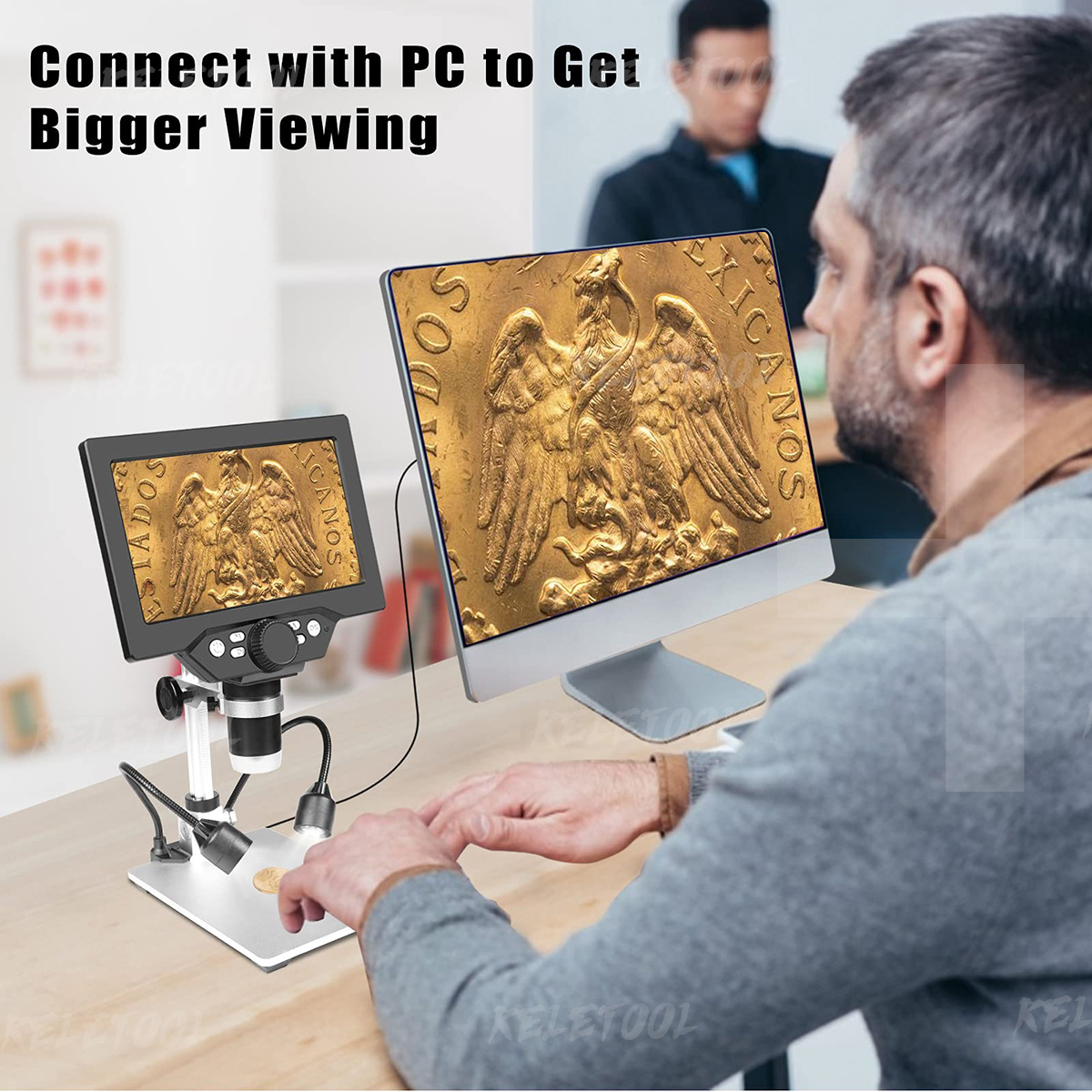 G1200 1200X HD Digital Microscope 7inch LCD Screen Professional ...