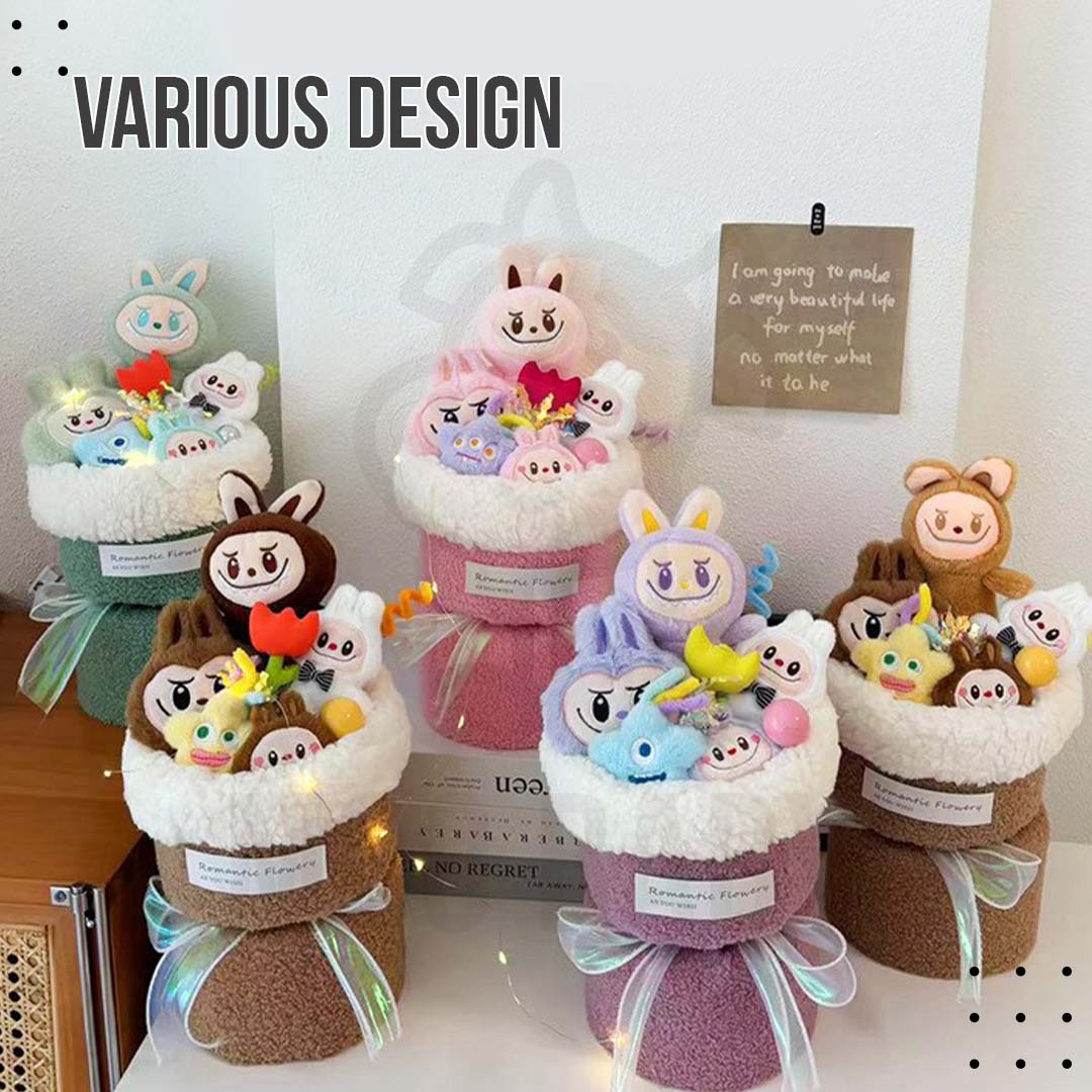 ⭐Moo Baby Labubu Bouquet Labubu Flower Graduation Bouquet Convo Hadiah ...