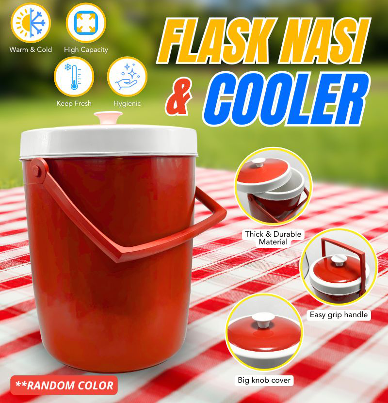 36L Hot & Cold Container Bekas Nasi Tong Ais Tong Nasi Bekas Nasi Tahan ...