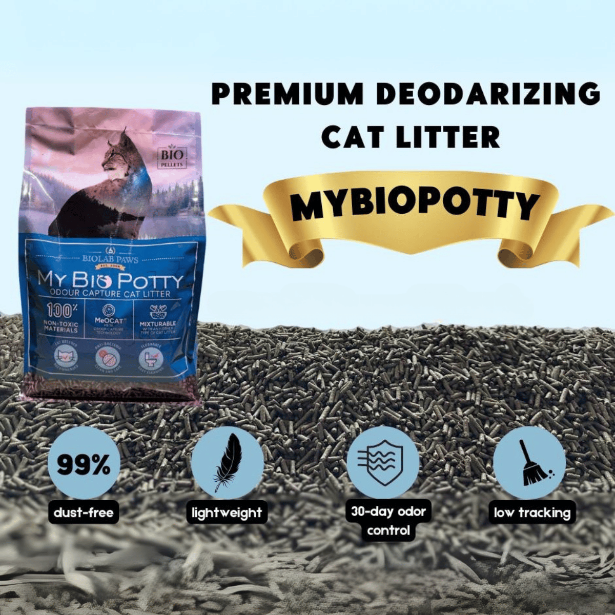 My Bio Potty Cat Litter Bio Pellets 2.5kg 7L Pasir Kucing Pelet Odour ...