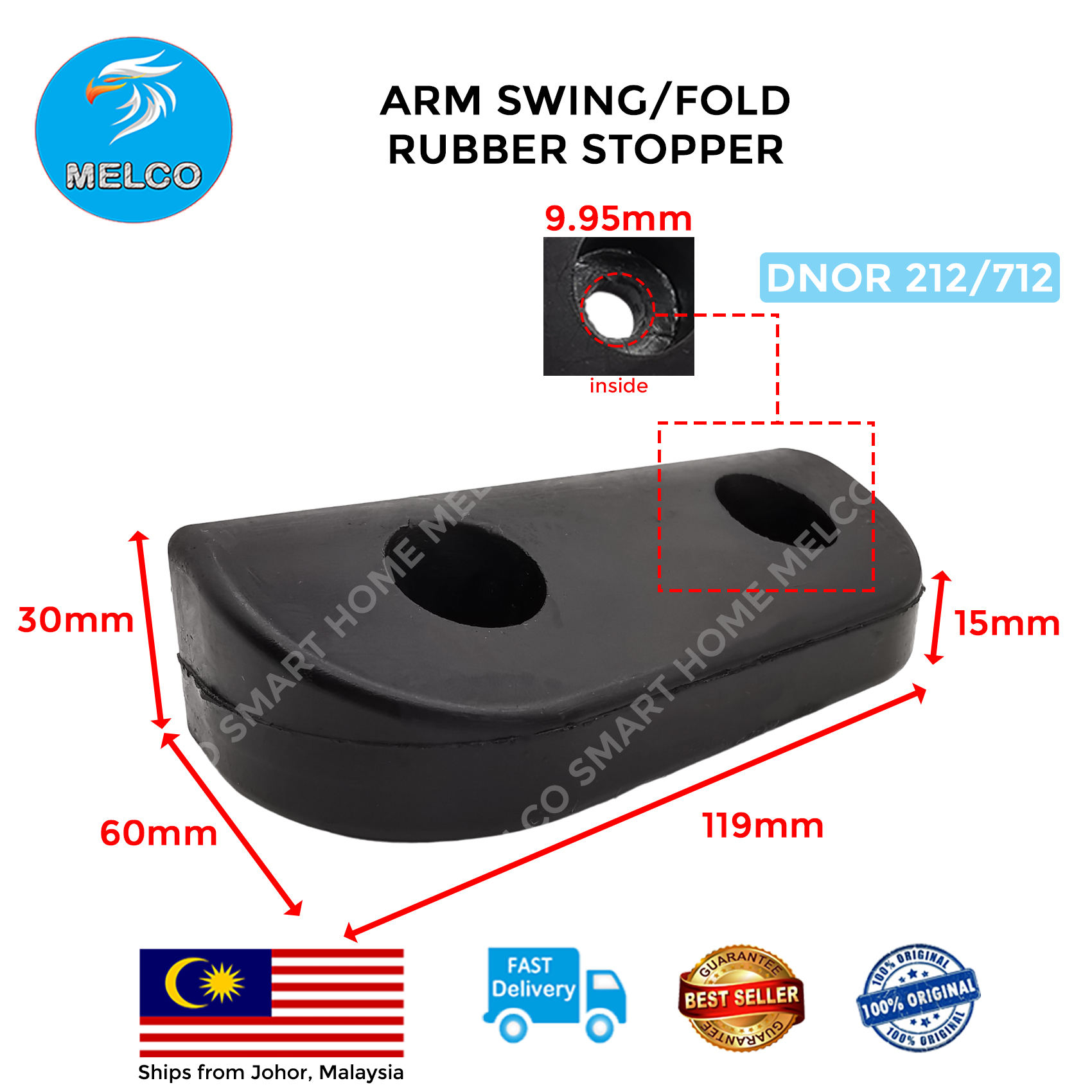 Autogate Rubber Stopper Automatic Gate Auto (2 Bolt Holes) | Shopee ...