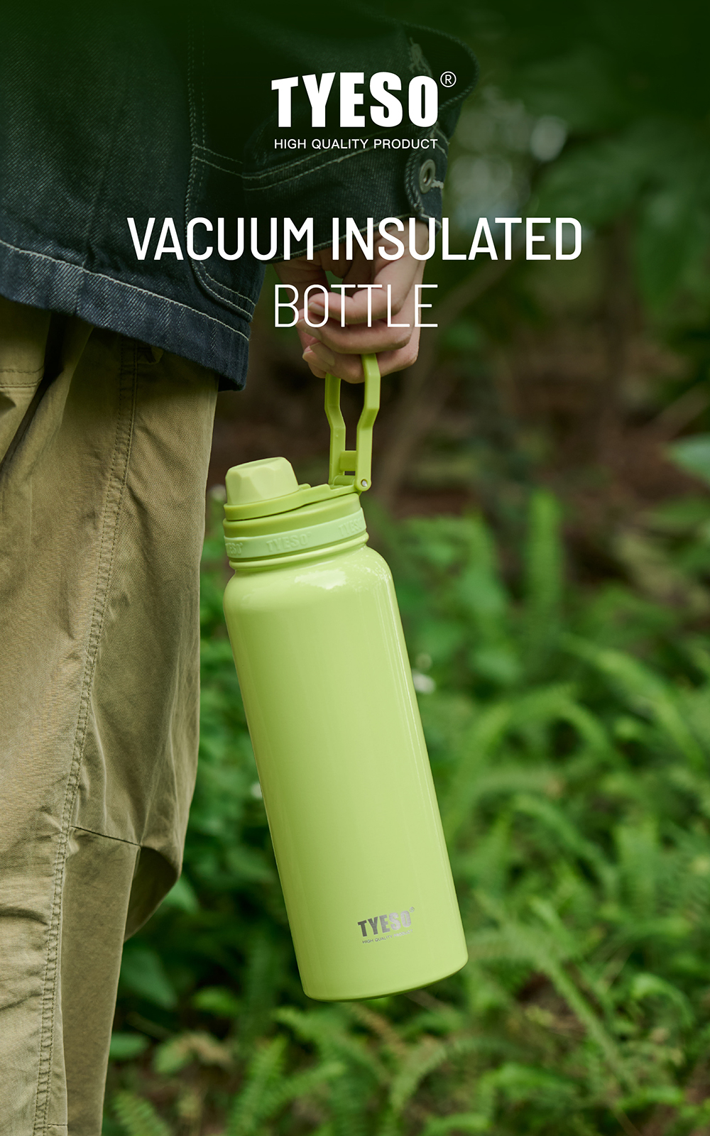 TYESO Vacuum Insulated Tumbler Sport Bottle (600/750/1050/1200ml) TS ...