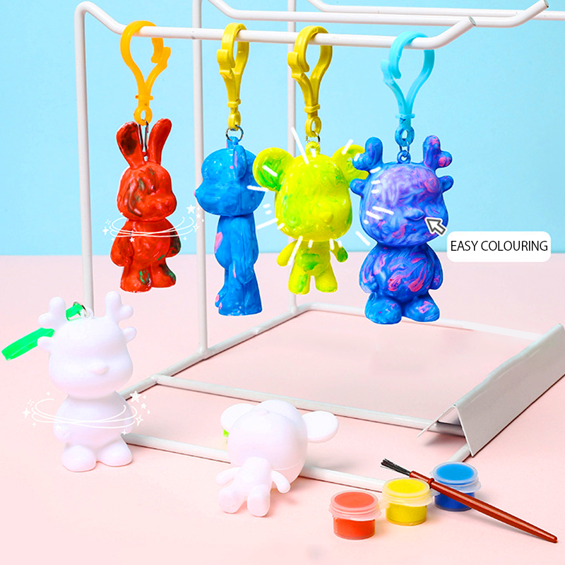 𝗖𝗥𝗔𝗙𝗧𝗬 𝗖𝗥𝗘𝗔𝗧𝗜𝗢𝗡 》 DIY Fluid Bear Keychain Handmade Mini Toy Figure ...