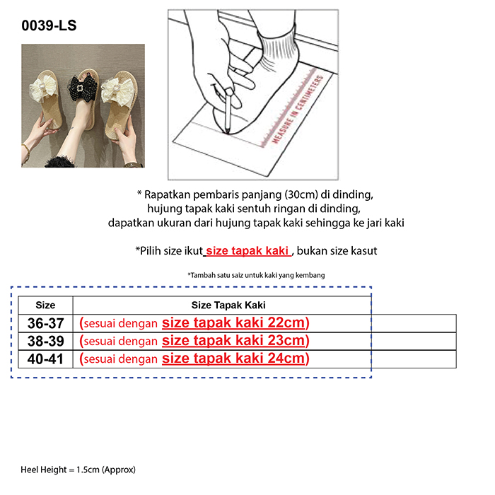Vissy Women Sandals Kasut Wanita Shoe Shoes Lady 0039-LS – 2 Colors ...