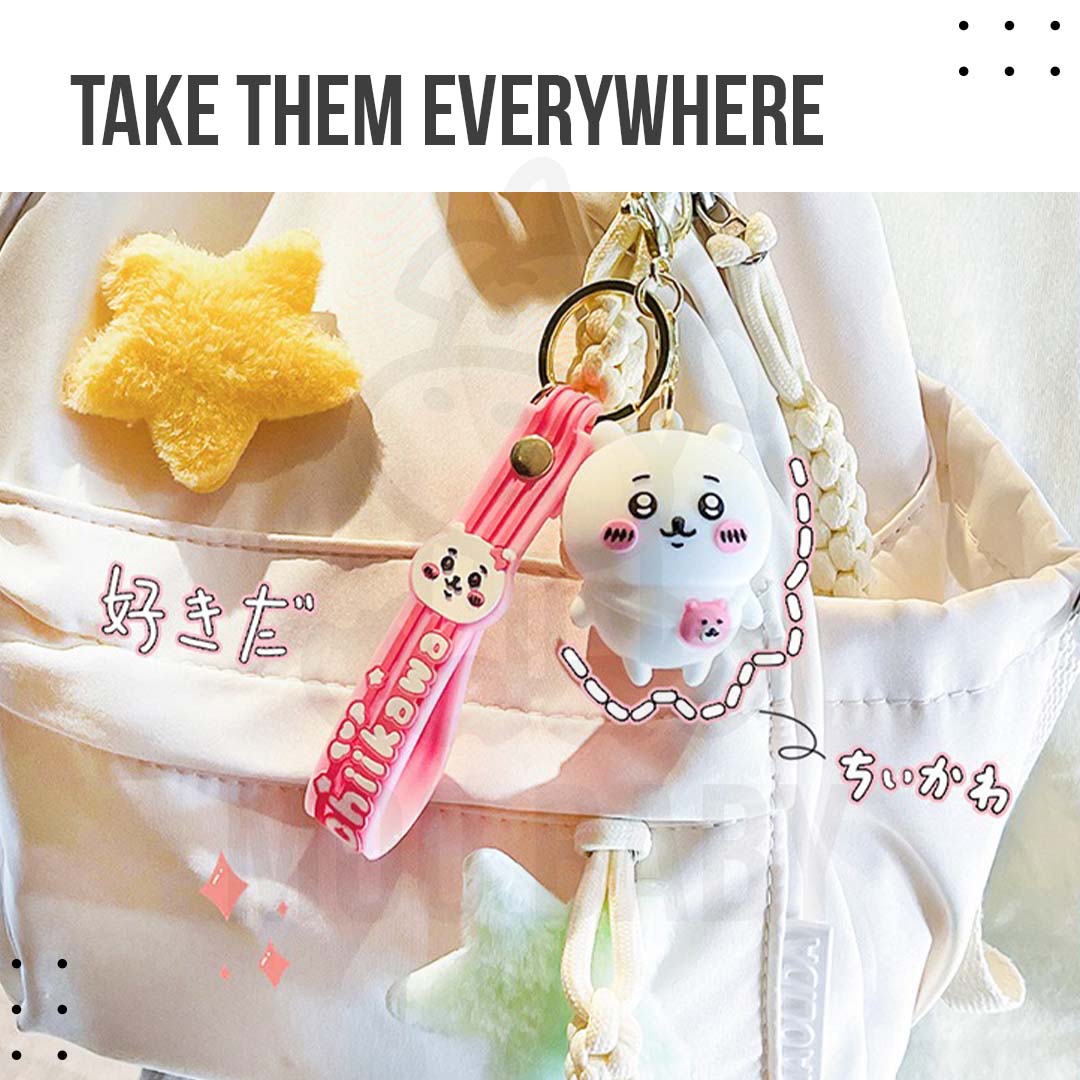 ⭐Moo Baby Chiikawa Keychain Chikawa Keychain Pendant Cute Keychain Bag ...