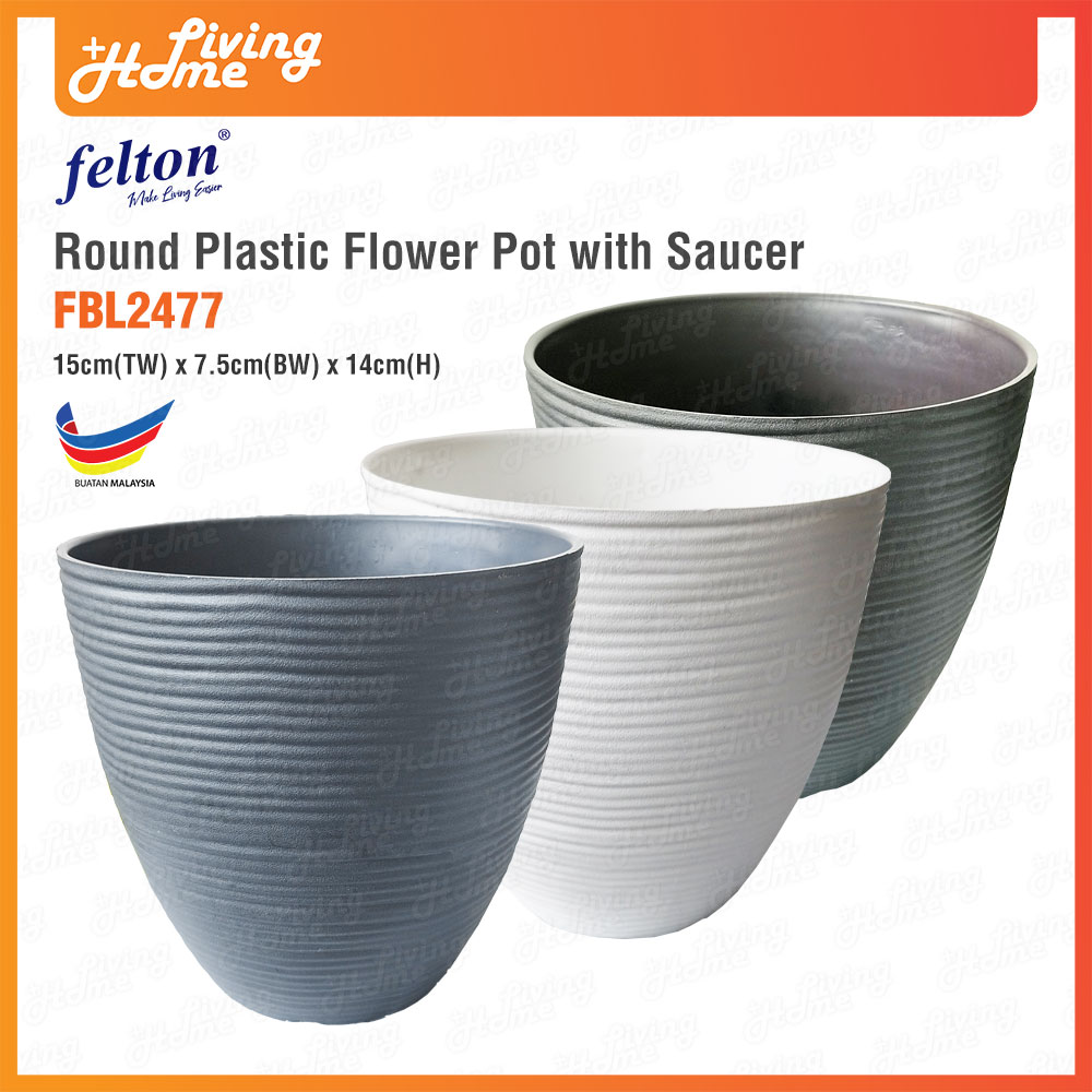 Round Plastic Nursery Flower Pot Pasu Bunga Pokok Plastik Diameter 15cm ...
