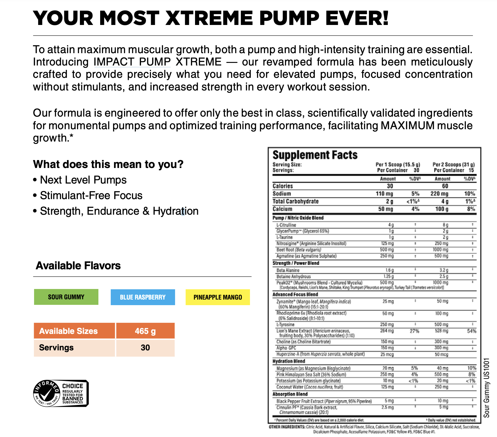 All Max Nutrition Impact Pump Xtreme Non Stimulant Pre Workout Pre Sukan Supplement (30 servings ...