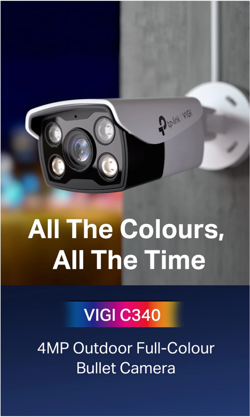 TP-LINK VIGI C340 C340-W Outdoor Wire CCTV Full Colour High Definition ...